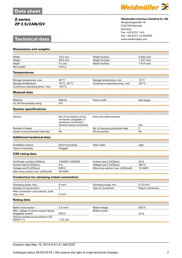 WEIDMULLER 1007810000 document page 2