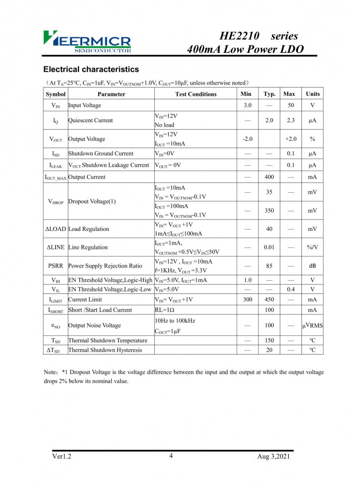 HE2210 datasheet page 4