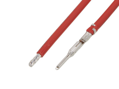 Pre-Crimped Lead Squba 3.6 Male-to-Pigtail, Tin (Sn) Plating, 300.00mm Length, 16 AWG, Red for sale