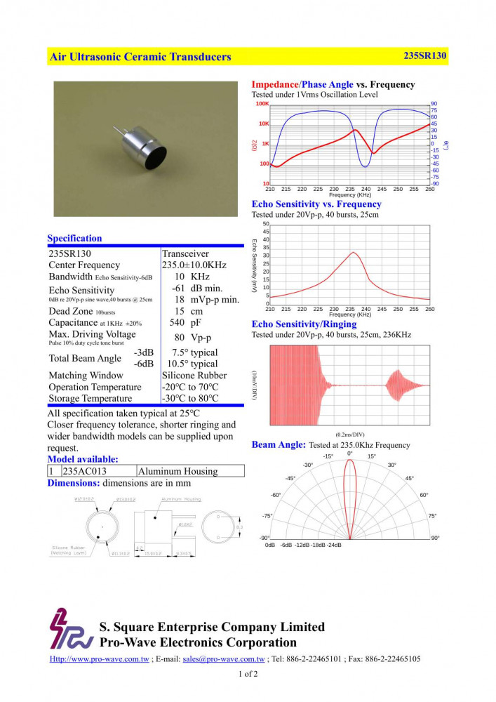 235SR130 technical document page 1