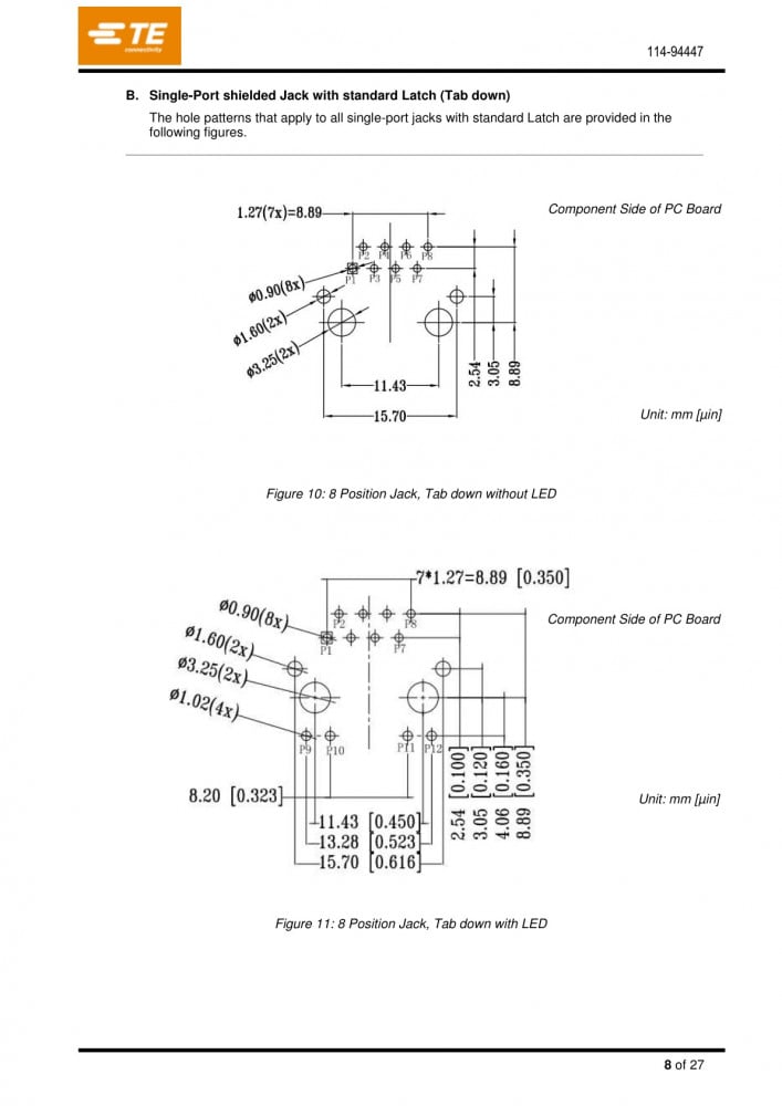 TE Connectivity specification page 8