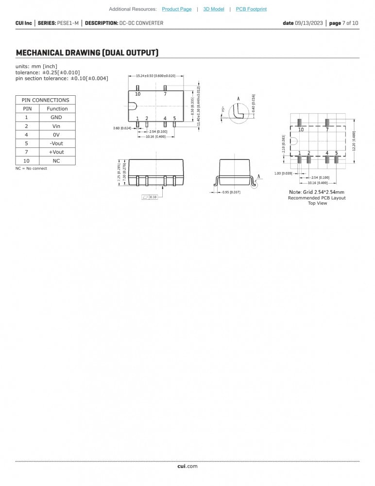 CUI PESE1-M datasheet page 7