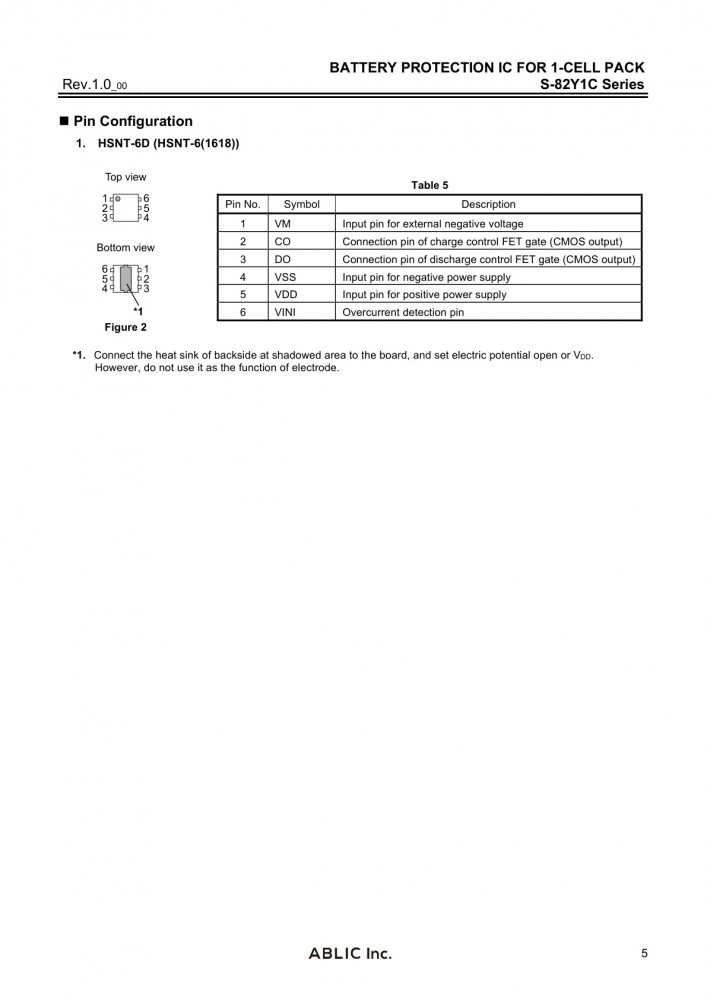 S-82Y1C datasheet page 5