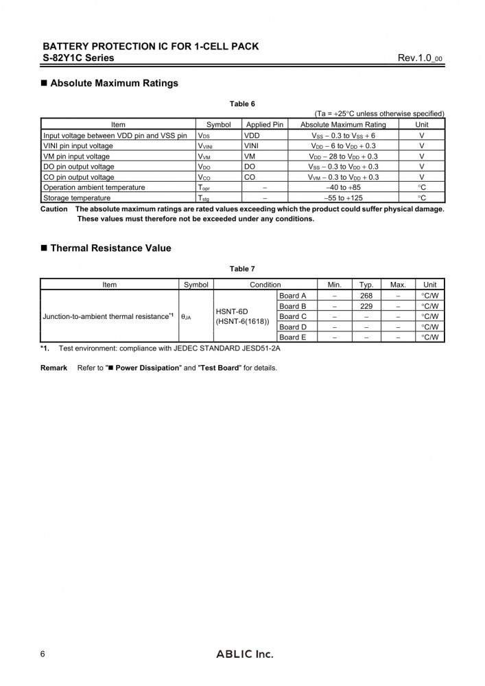 S-82Y1C datasheet page 6