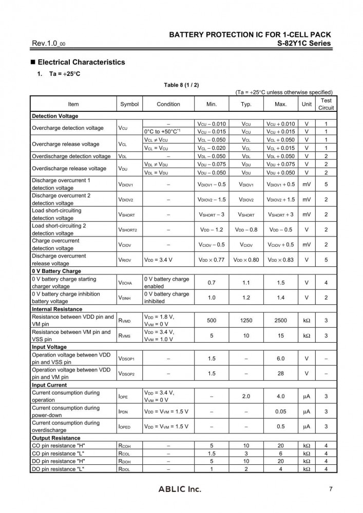 S-82Y1C datasheet page 7