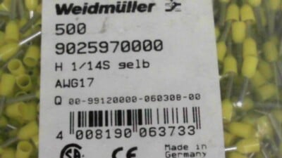 WEIDMULLER 9202910000 Terminal Block Wire Ferrules