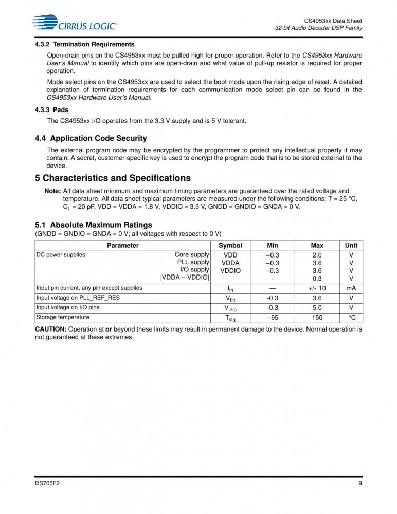 CS495314-DVZ datasheet page 9