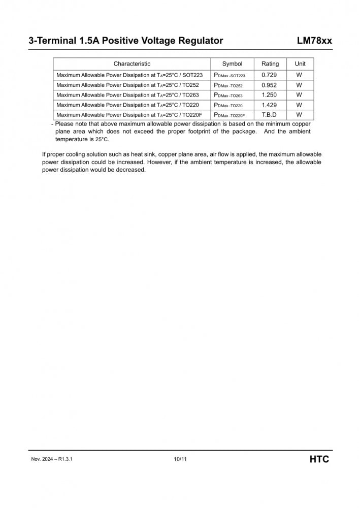 HTC LM7805T datasheet page 10