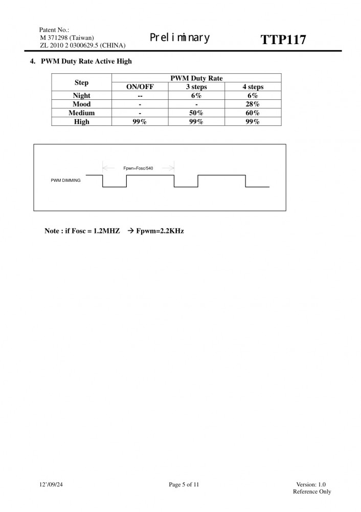 TTP117-CO8N datasheet page 5