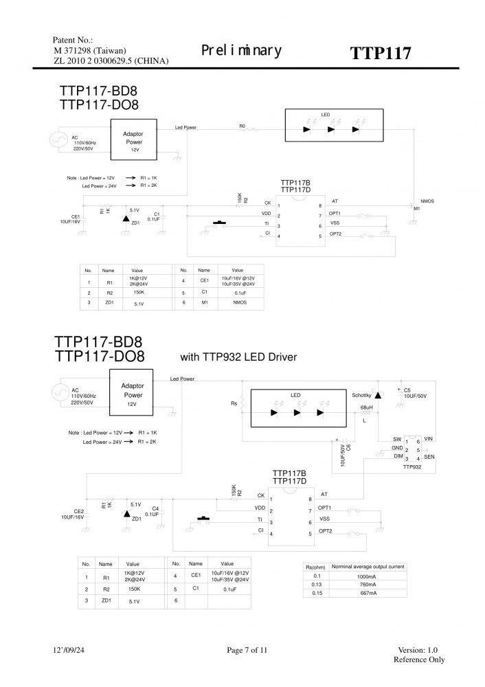 TTP117-CO8N datasheet page 7
