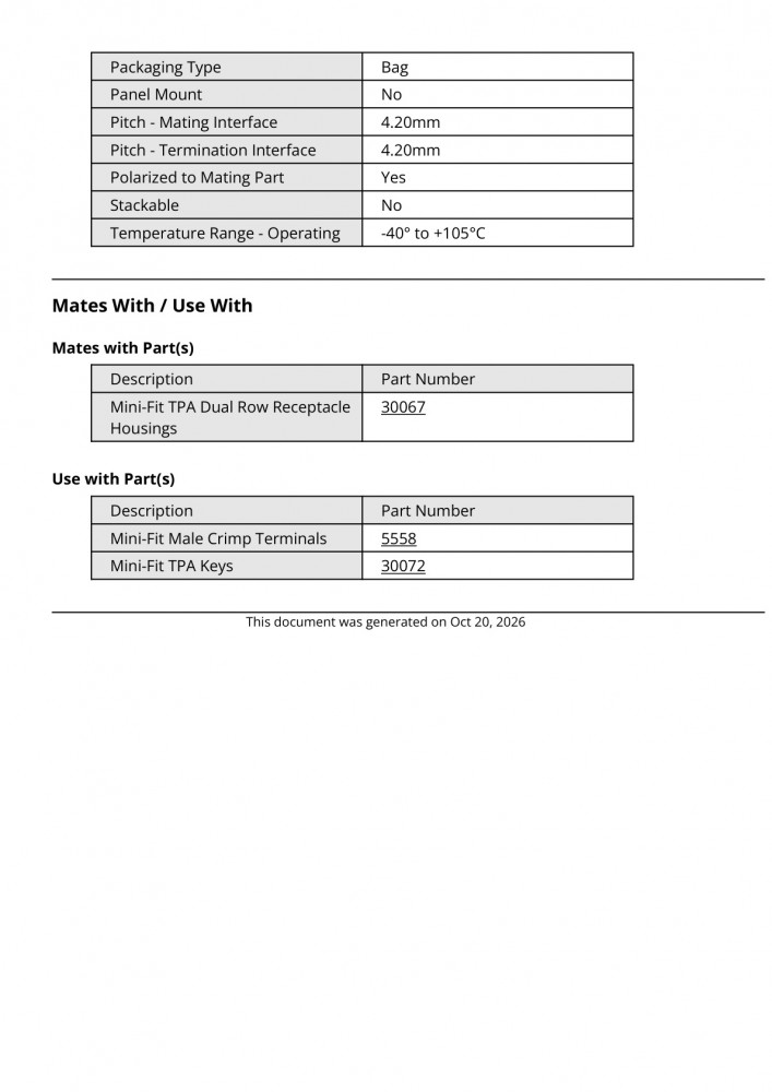 Mini-Fit Plus HCS specification page 3