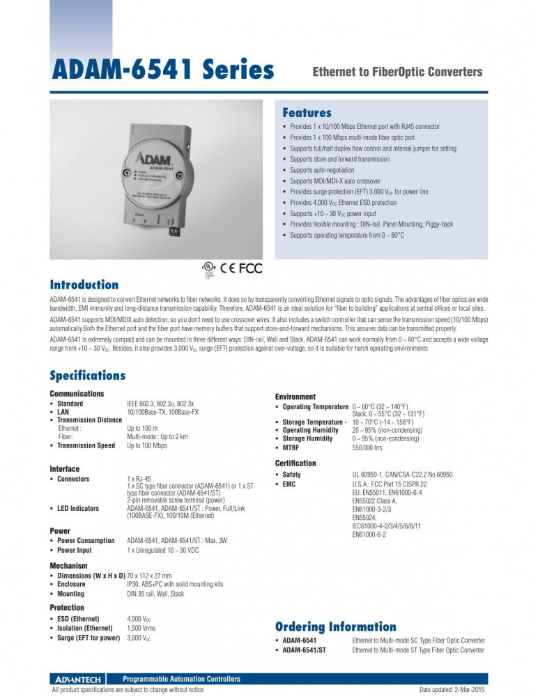 ADAM-6541/ST product documentation preview