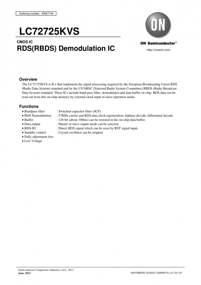 LC72725KVS document page 1