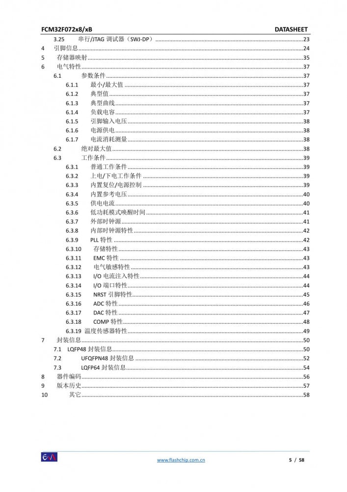 FCM32F072 datasheet page 5