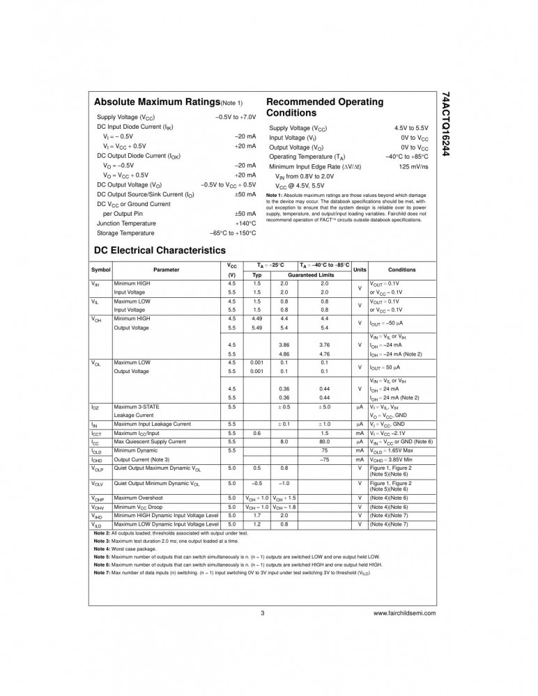 74ACTQ16244 datasheet page 4
