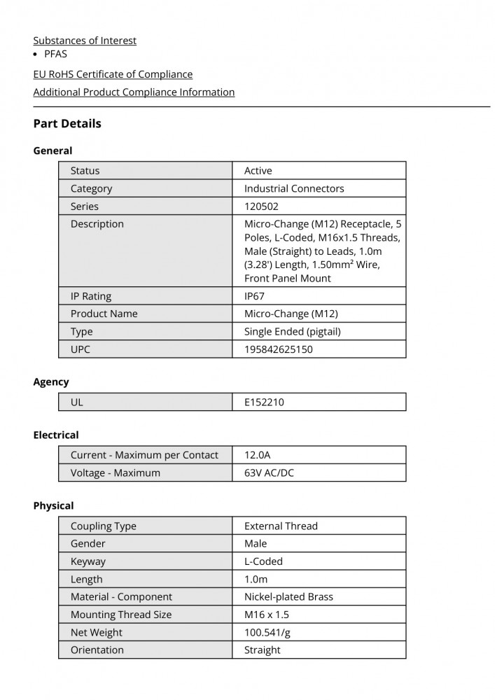 Molex 1205020038 technical document, page 2