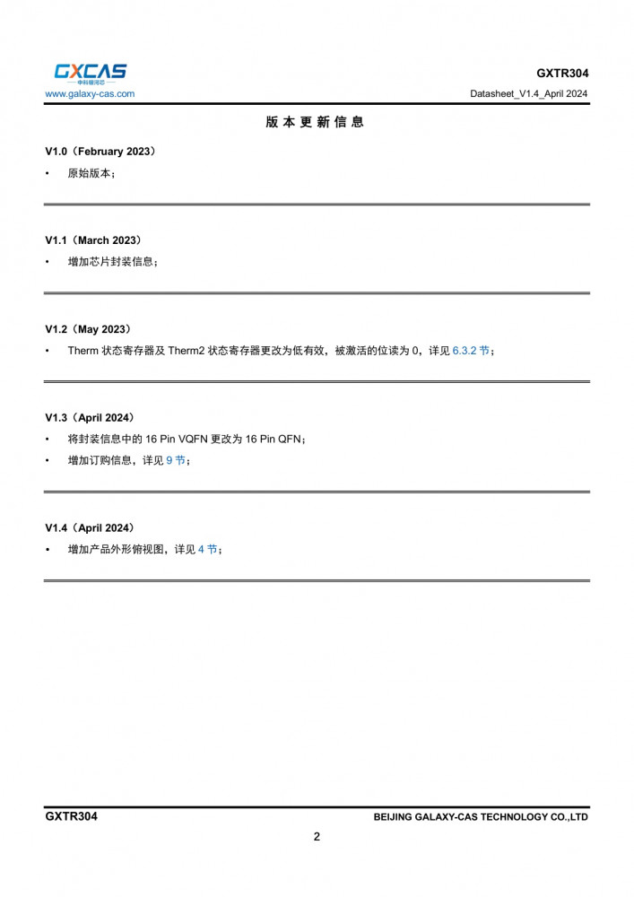 GXTR304Q datasheet page 2