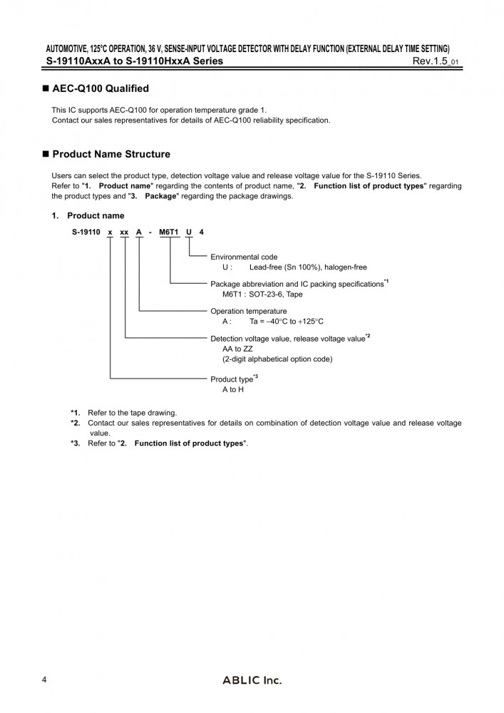 S-19110 Series datasheet preview, page 4