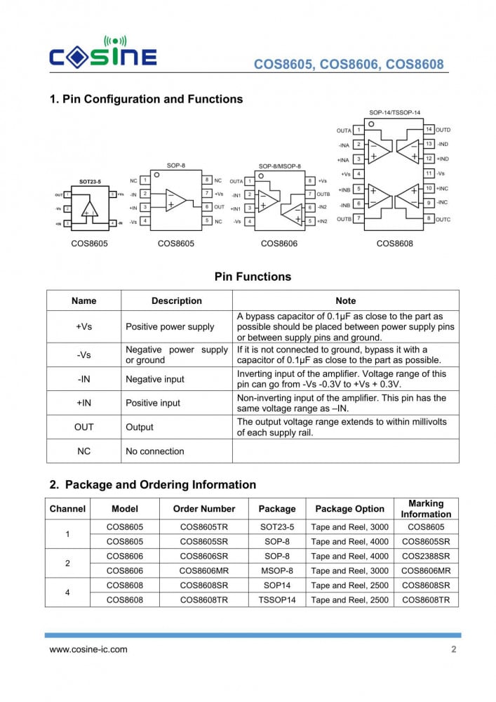 COS8606SR datasheet page 2