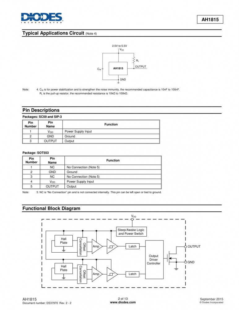 AH1815 datasheet page 2