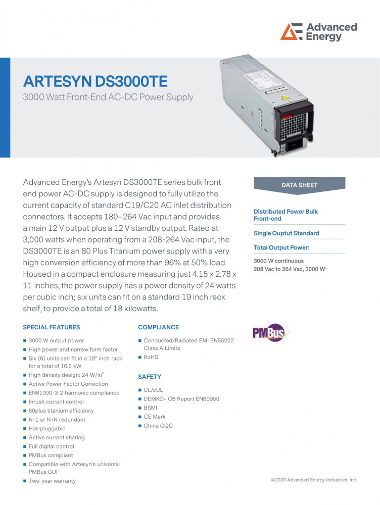 DS3000TE datasheet page 1