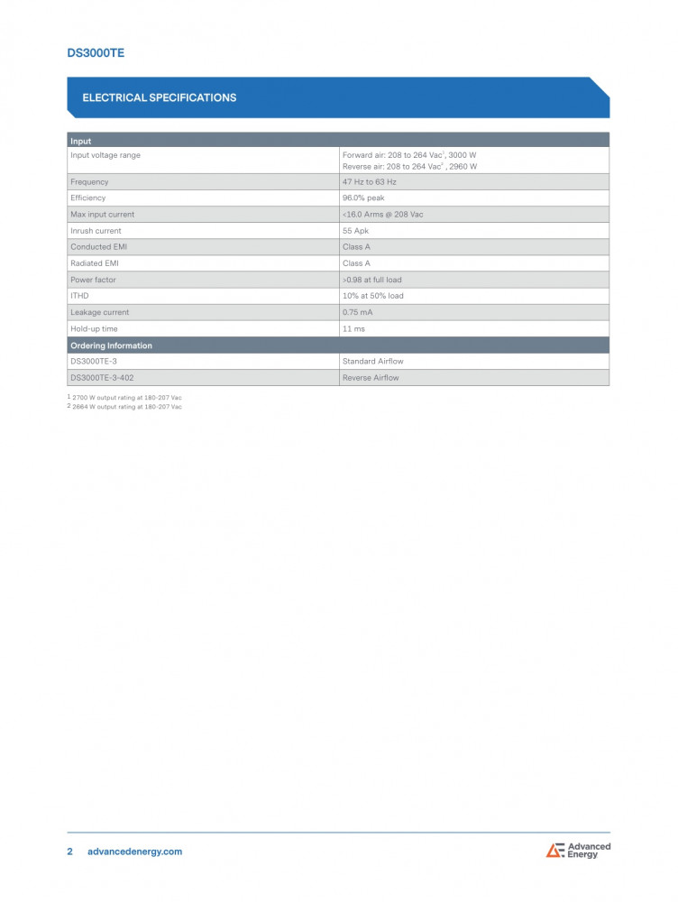 DS3000TE datasheet page 2