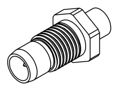 BMA Jack, Straight, 4-Hole Flange Mount, Candlestick Contact, 17.91mm Length, Passivated Stainless Steel, 50 Ohms