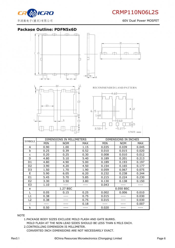 CRMP110N06L2S datasheet page 6