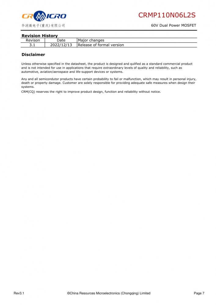 CRMP110N06L2S datasheet page 7