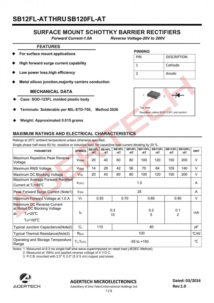 SB14FL-AT datasheet page 1