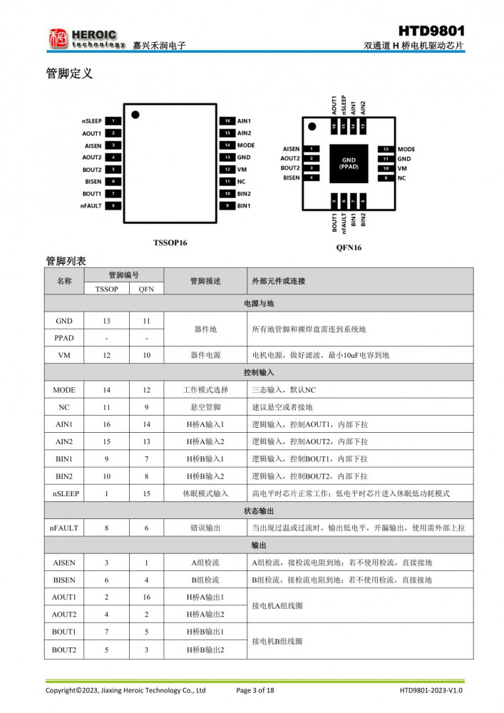 HTD9801TSH datasheet page 3
