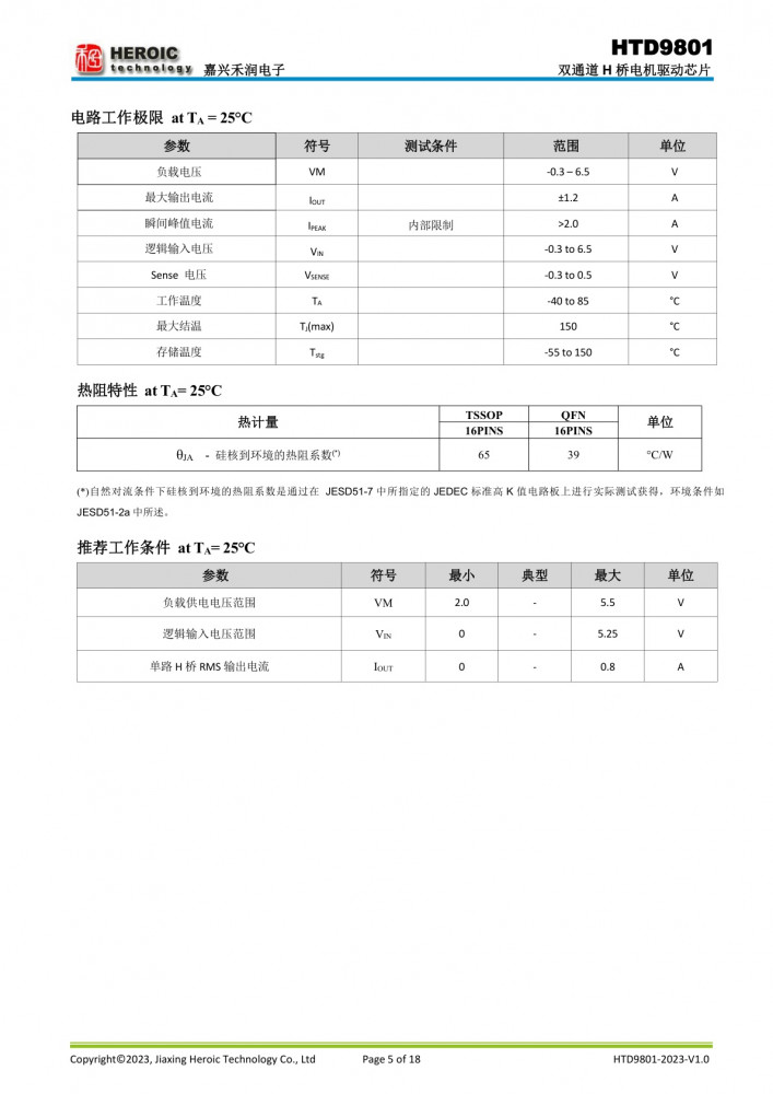 HTD9801TSH datasheet page 5