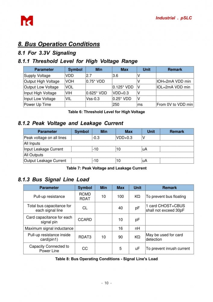 MK microSD datasheet page 10
