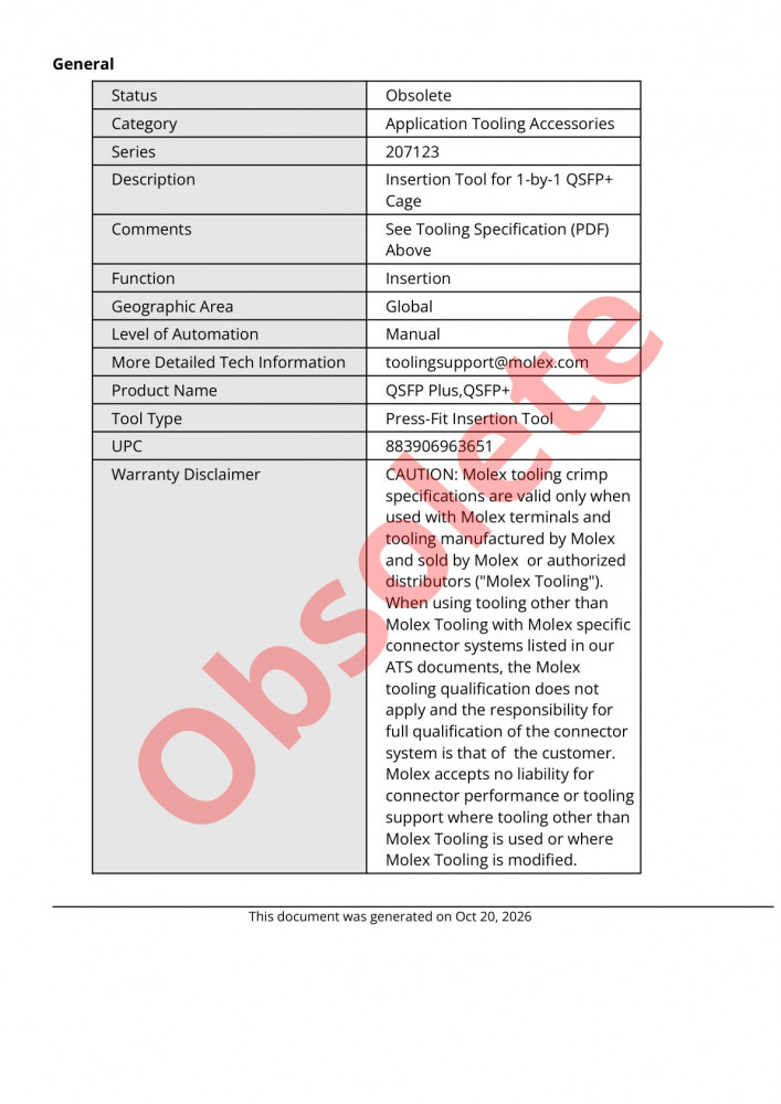 Tooling specification document page 2 for Molex 622029690