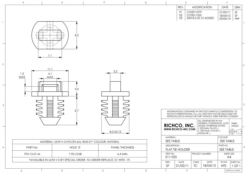 FTH-15-01-M technical drawing