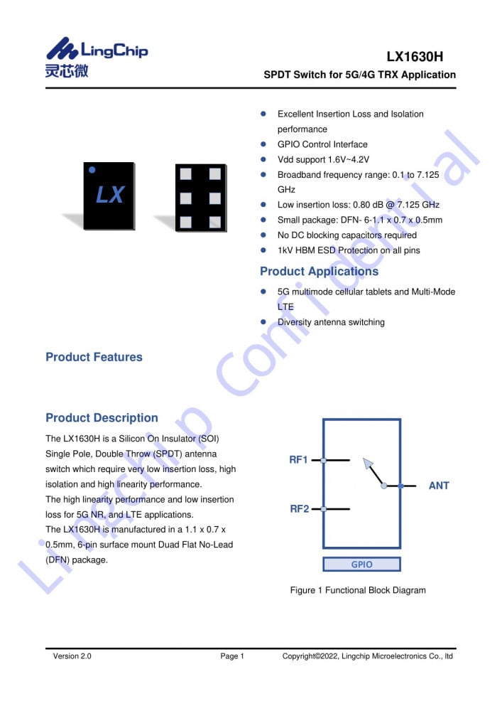 LX1630H datasheet page 1