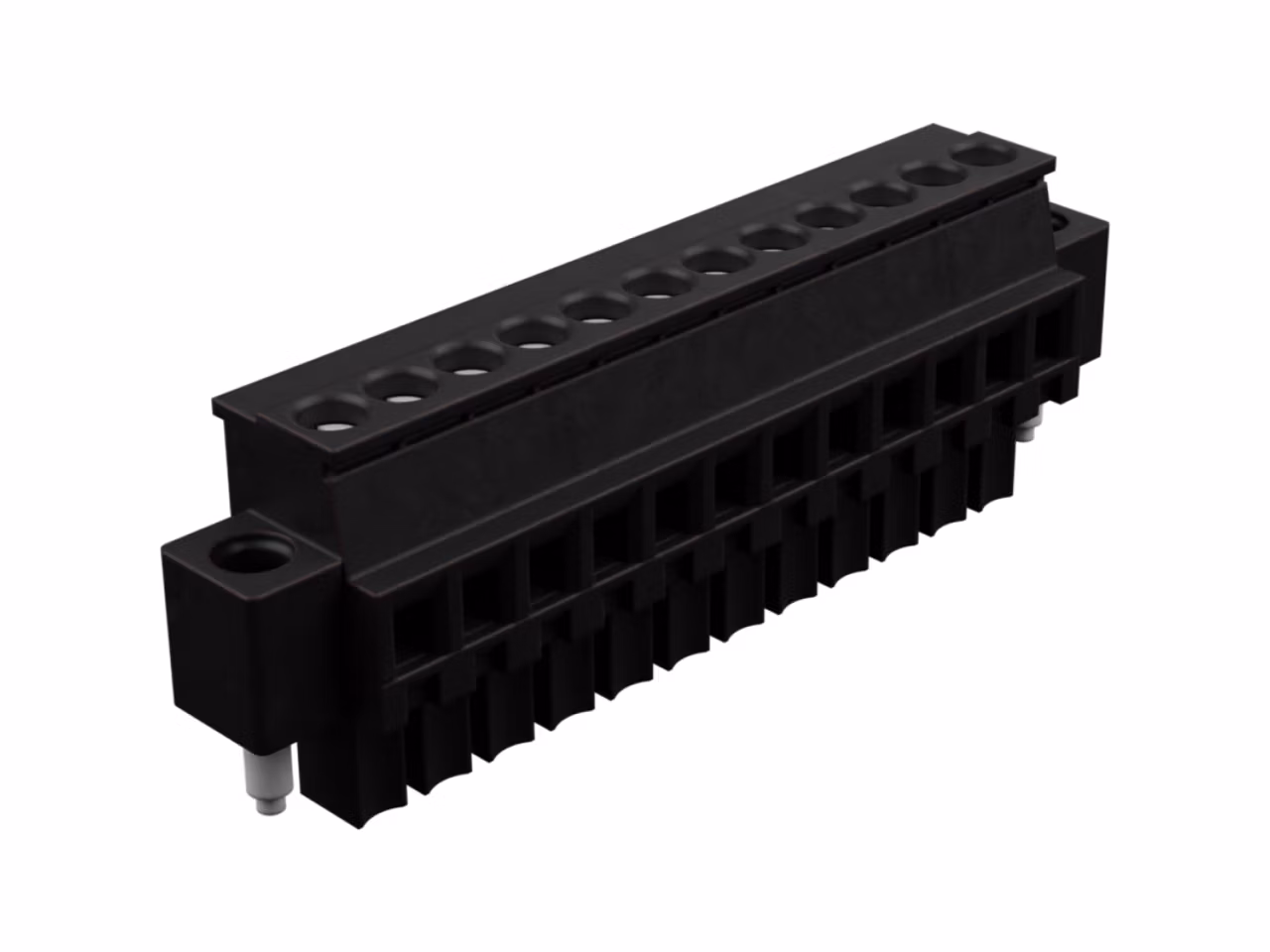 3.81mm Pitch Eurostyle Vertical Plug, with Retention Screws and Reverse Imprinting, Rear Wire Entry, Gold (Au) Plated, Black, 12 Circuits for sale