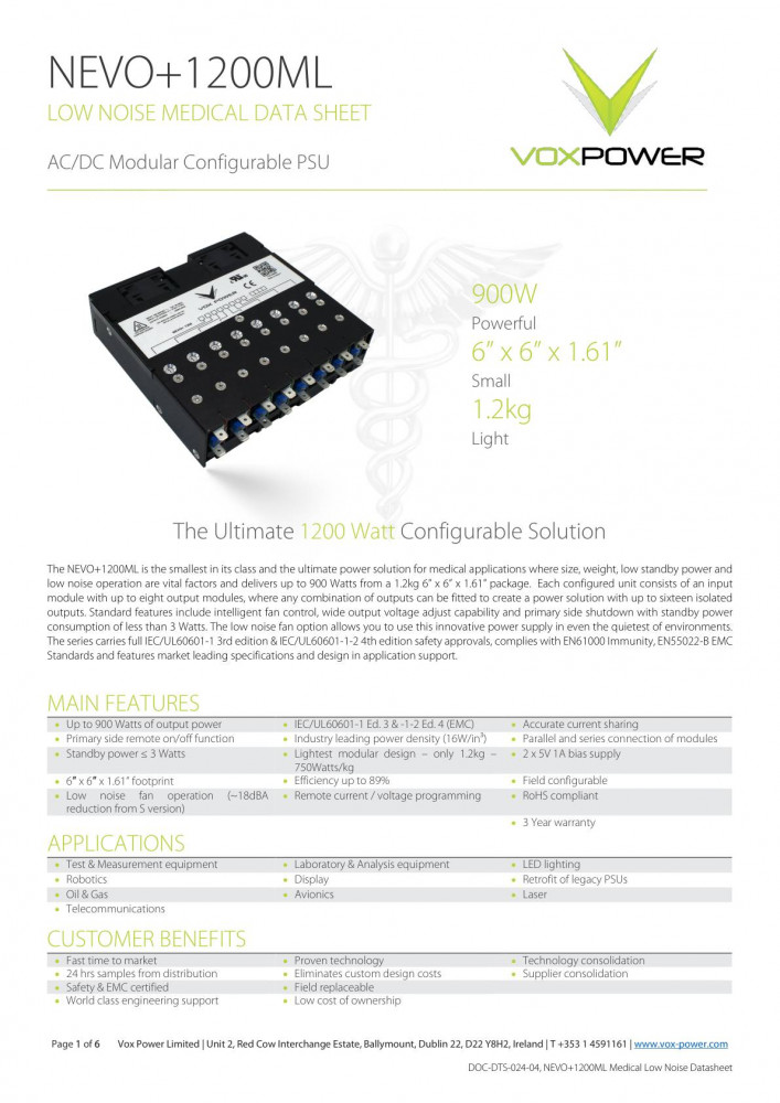 NEVO+1200ML technical document page 1