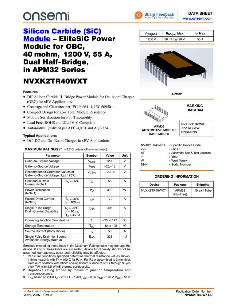 NVXK2TR40WXT technical document, page 1