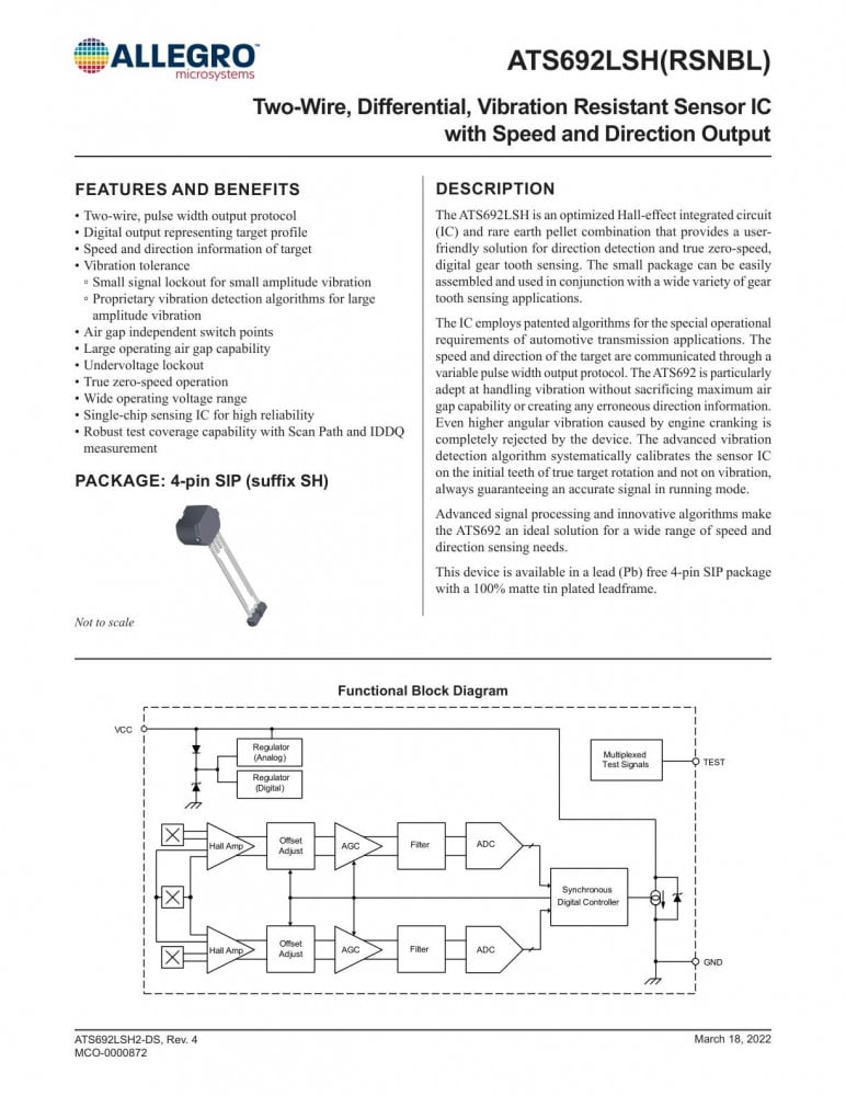 ATS692 datasheet page 1