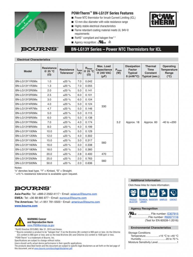 BN-LG13Y series datasheet page 1