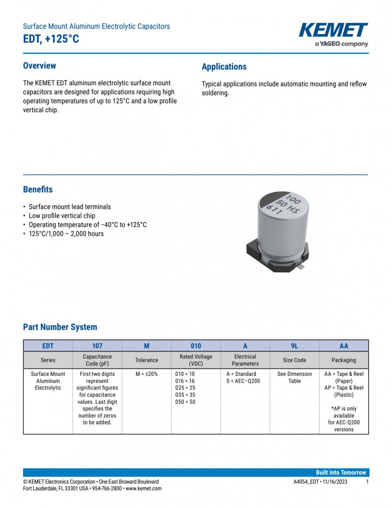 KEMET EDT document page 1