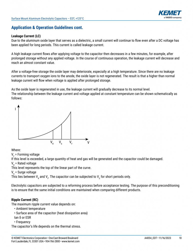 KEMET EDT document page 10