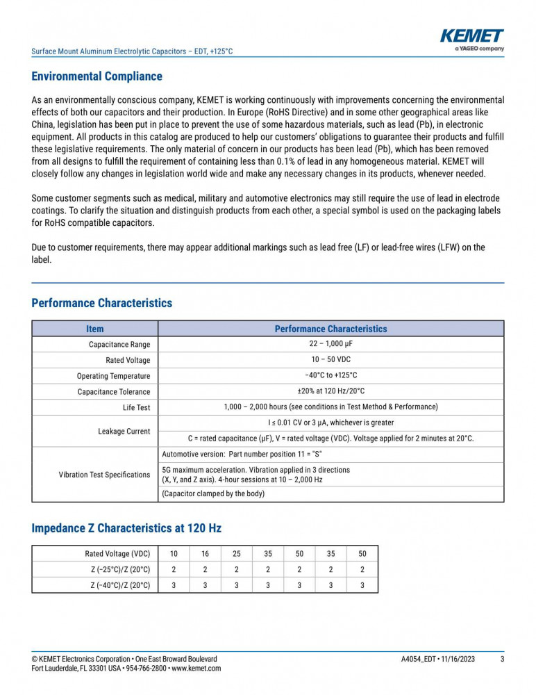 KEMET EDT document page 3