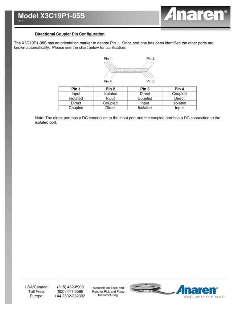 X3C19P1-05S datasheet page 2