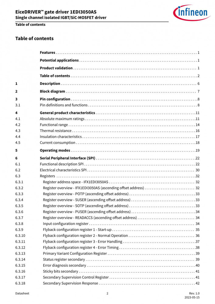 1EDI3050ASXUMA1 datasheet page 2