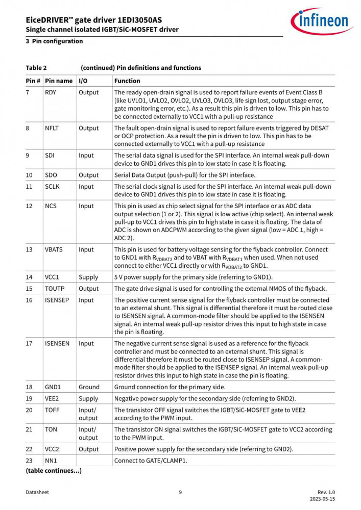 1EDI3050ASXUMA1 datasheet page 9