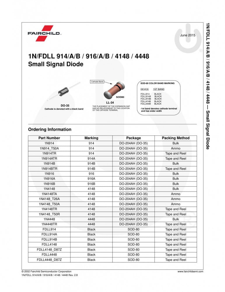 1N4148TR datasheet page 1