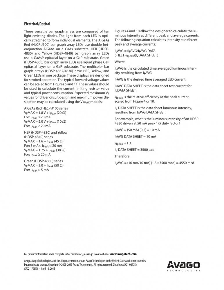 HDSP-4840 datasheet page 6
