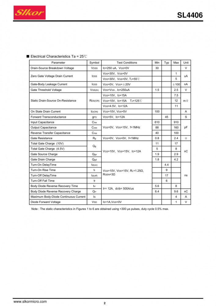 SL4406 datasheet page 2